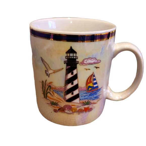 Source Unknown | Dining | Vintage Iridescent Lighthouse Mugcup | Poshmark